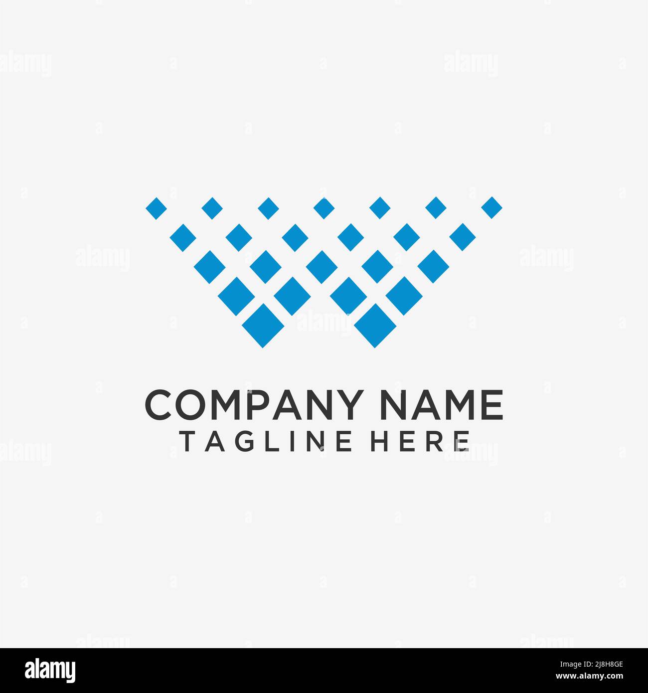 Letter W digital pixel logo design Stock Vector Image & Art - Alamy