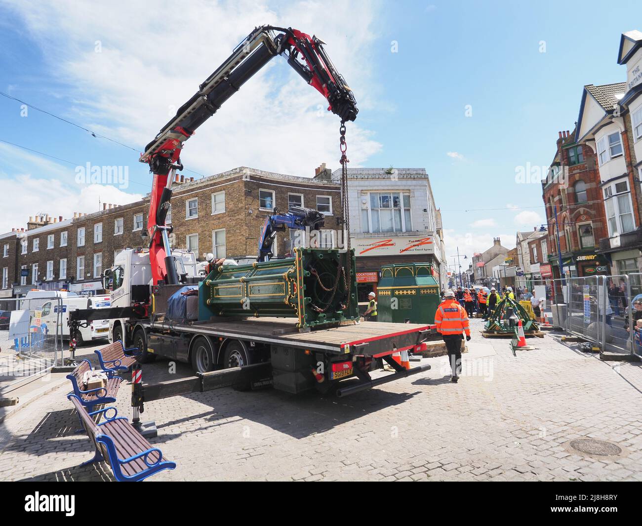 Sheerness, Kent, UK. 16th May, 2022. The Sheerness Town Centre clock ...