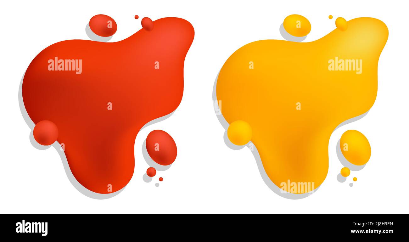 Droped colored blots and dots of paint splatter. Background of paint ...