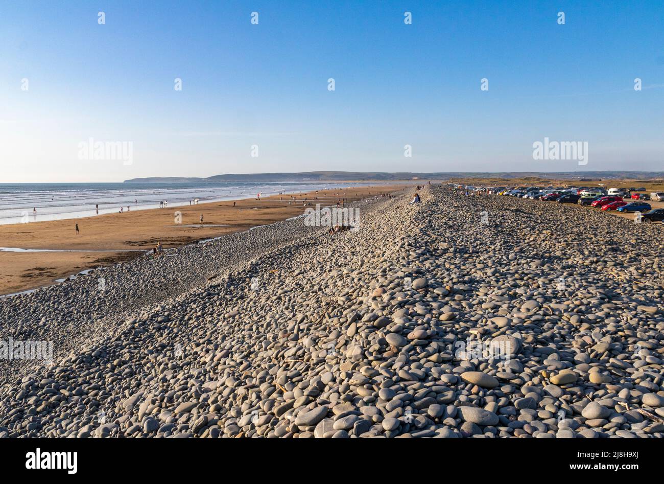 Landscape View of the Beach at Northam Burrows With the Pebble Ridge ...