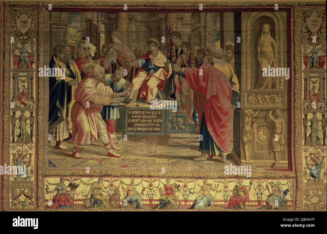 The Sorcerer Elymas struck blind by St. Paul before the Roman governor ...