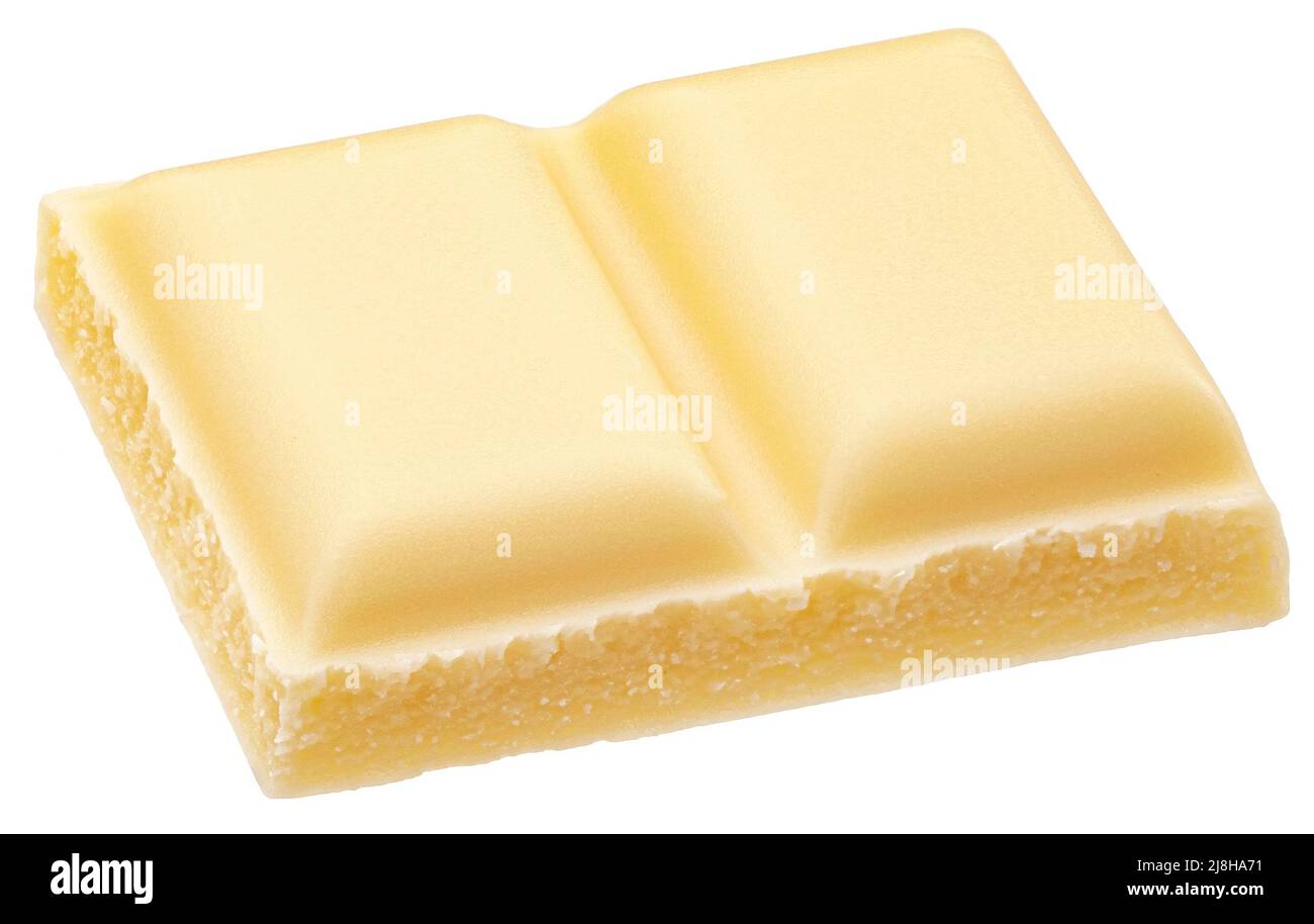 White chocolate bar isolated on white background, full depth of field ...