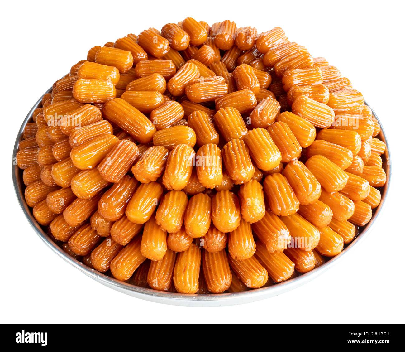 Tulumba dessert isolated on white background. Traditional Turkish ...