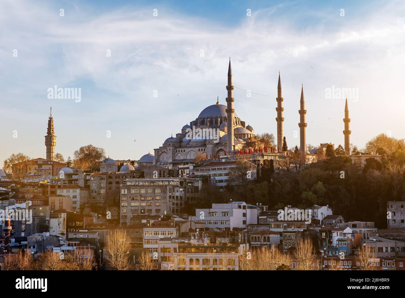 The landscape of Istanbul, Turkey with Suleymaniye Mosque - Ottoman ...