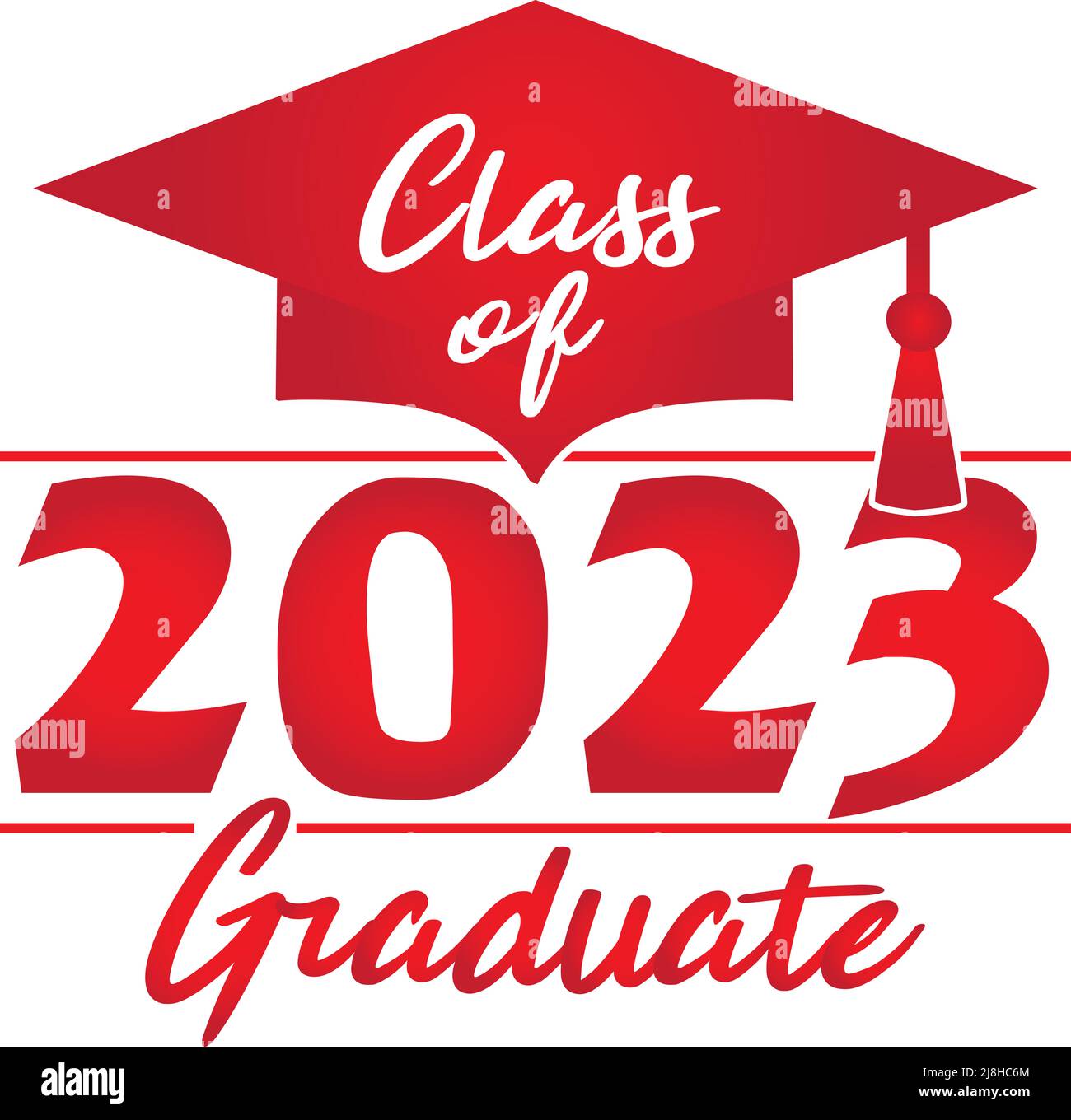 Class of 2023 Graduate Red Graphic Stock Photo - Alamy