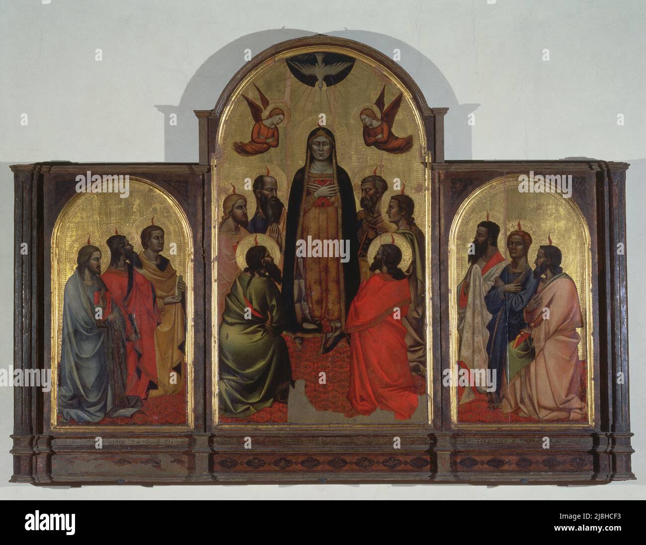 Coronation of the Virgin, altarpiece with a predella panel depicting ...