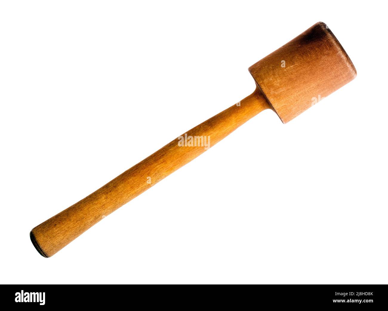 Old, vintage wooden pestle on white background Stock Photo - Alamy