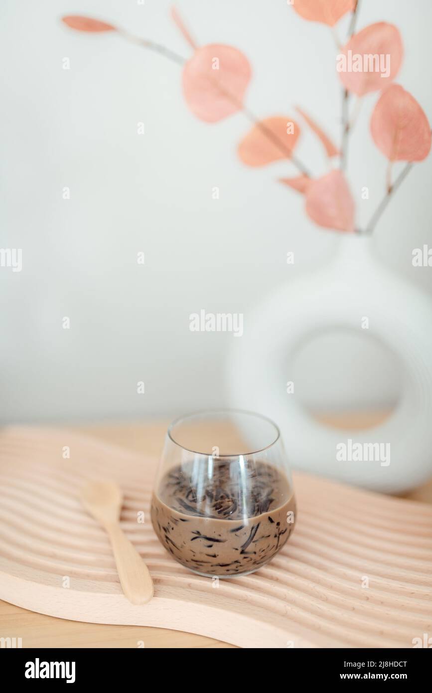 The grass jelly or Chao-Guay is one of the most popular Thai desserts ...