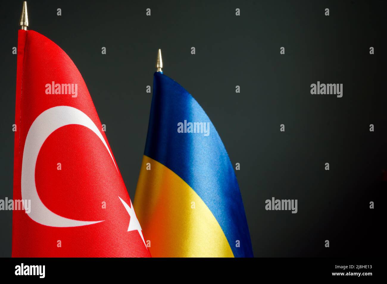 Flags of Turkey and Ukraine. Diplomatic relations Stock Photo - Alamy