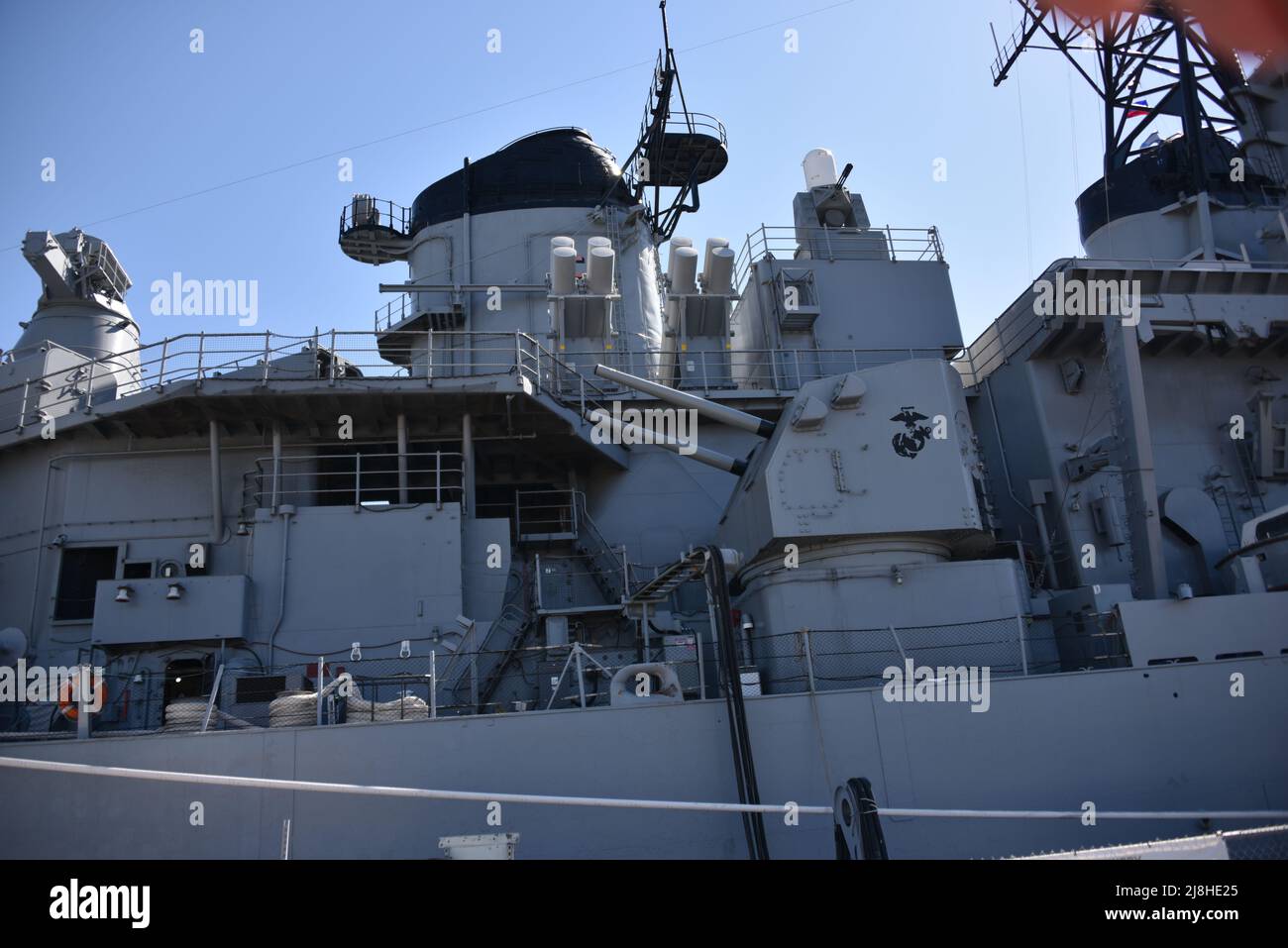 San Pedro, CA. USA. 2/28/2022. U.S.S. Iowa BB-61. U.S. Iowa BB-61 ...