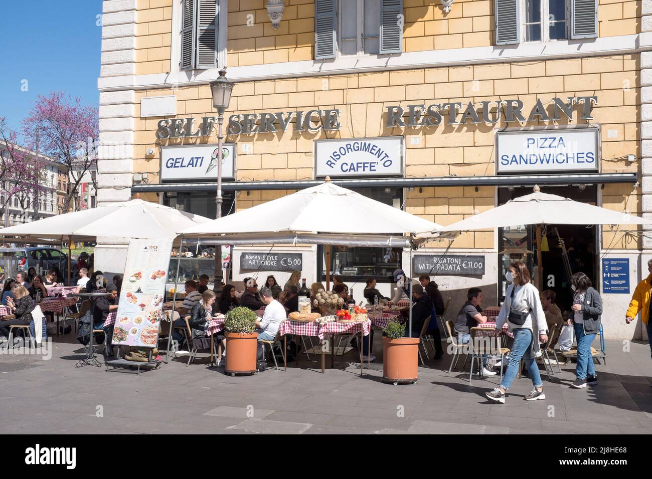 Self Service Restaurant Terrace Rome Italy Stock Photo - Alamy