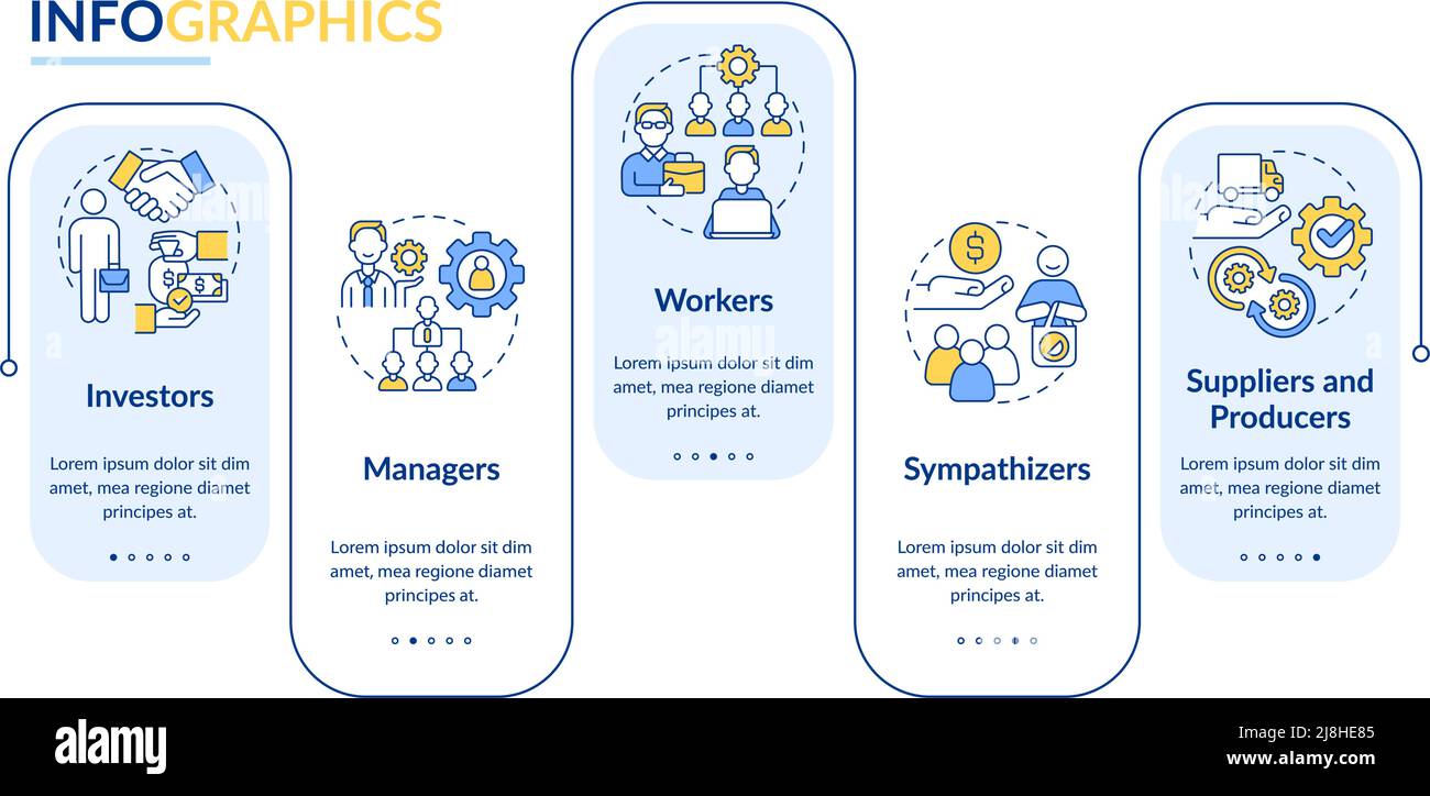 Categories of partnership members rectangle infographic template Stock ...