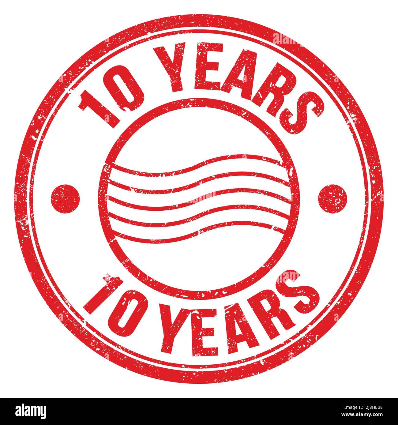10 YEARS word written on red round postal stamp sign Stock Photo - Alamy