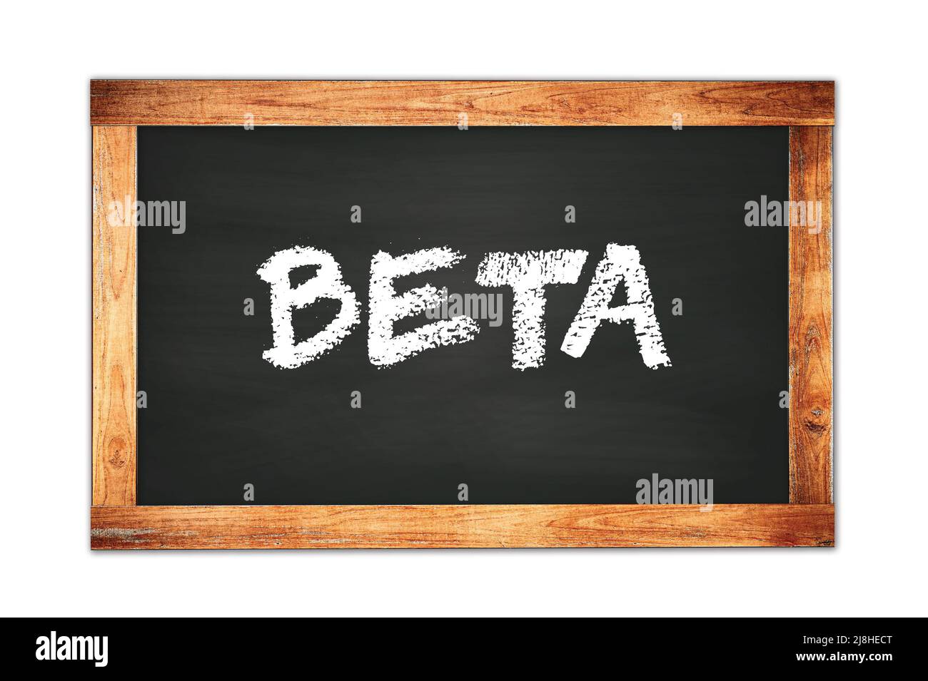 BETA text written on black wooden frame school blackboard Stock Photo ...