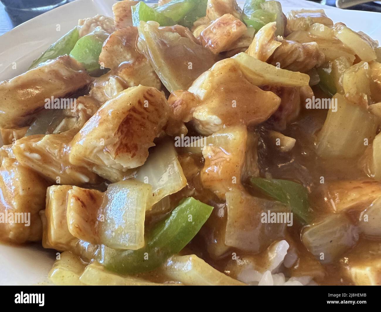 Curry chicken dish at Blue Gingko sushi in Lafayette, California, a ...