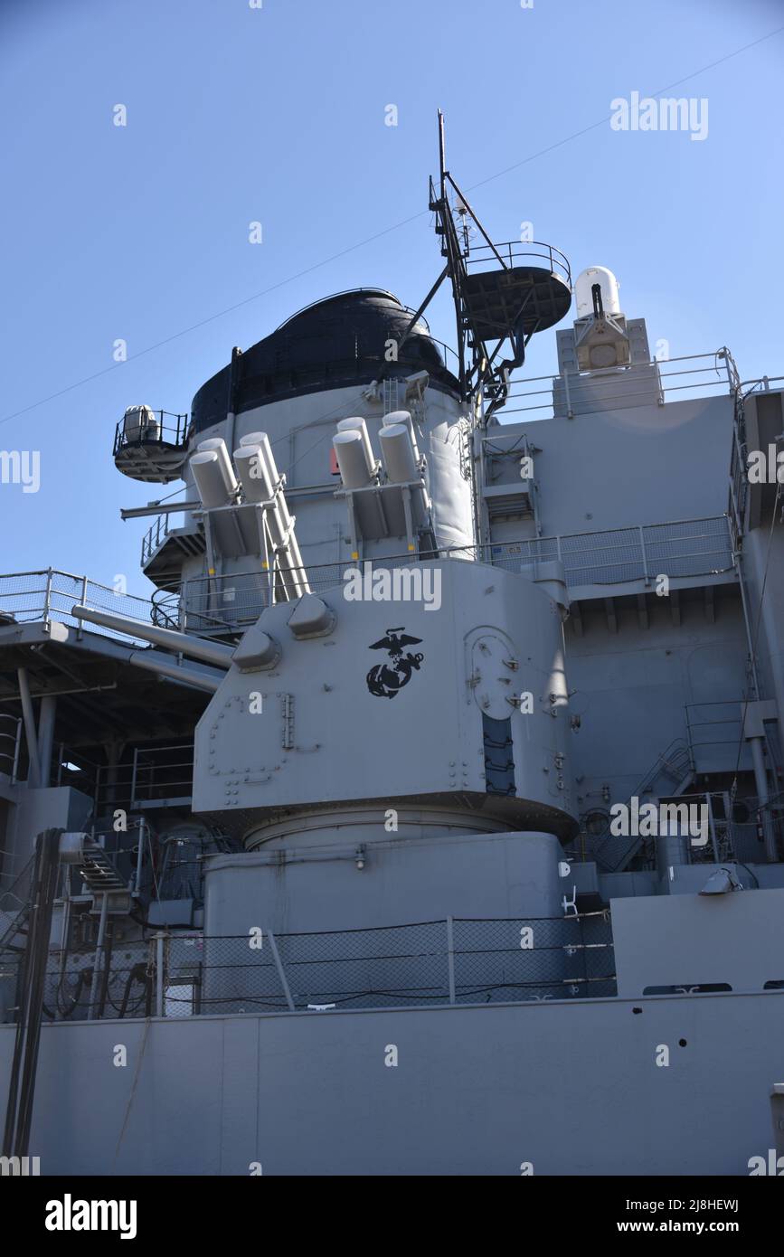 San Pedro, CA. USA. 2/28/2022. U.S.S. Iowa BB-61. U.S. Iowa BB-61 ...