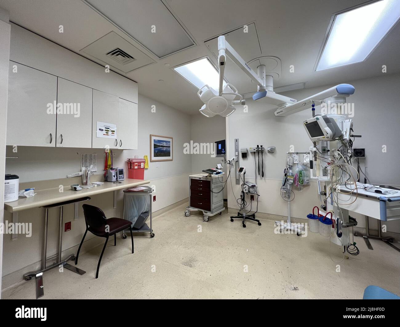 Medical equipment is visible in a hospital emergency room in Walnut ...