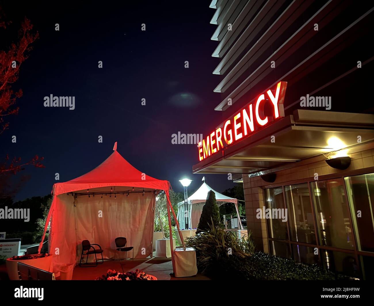 Emergency Room Sign At Night