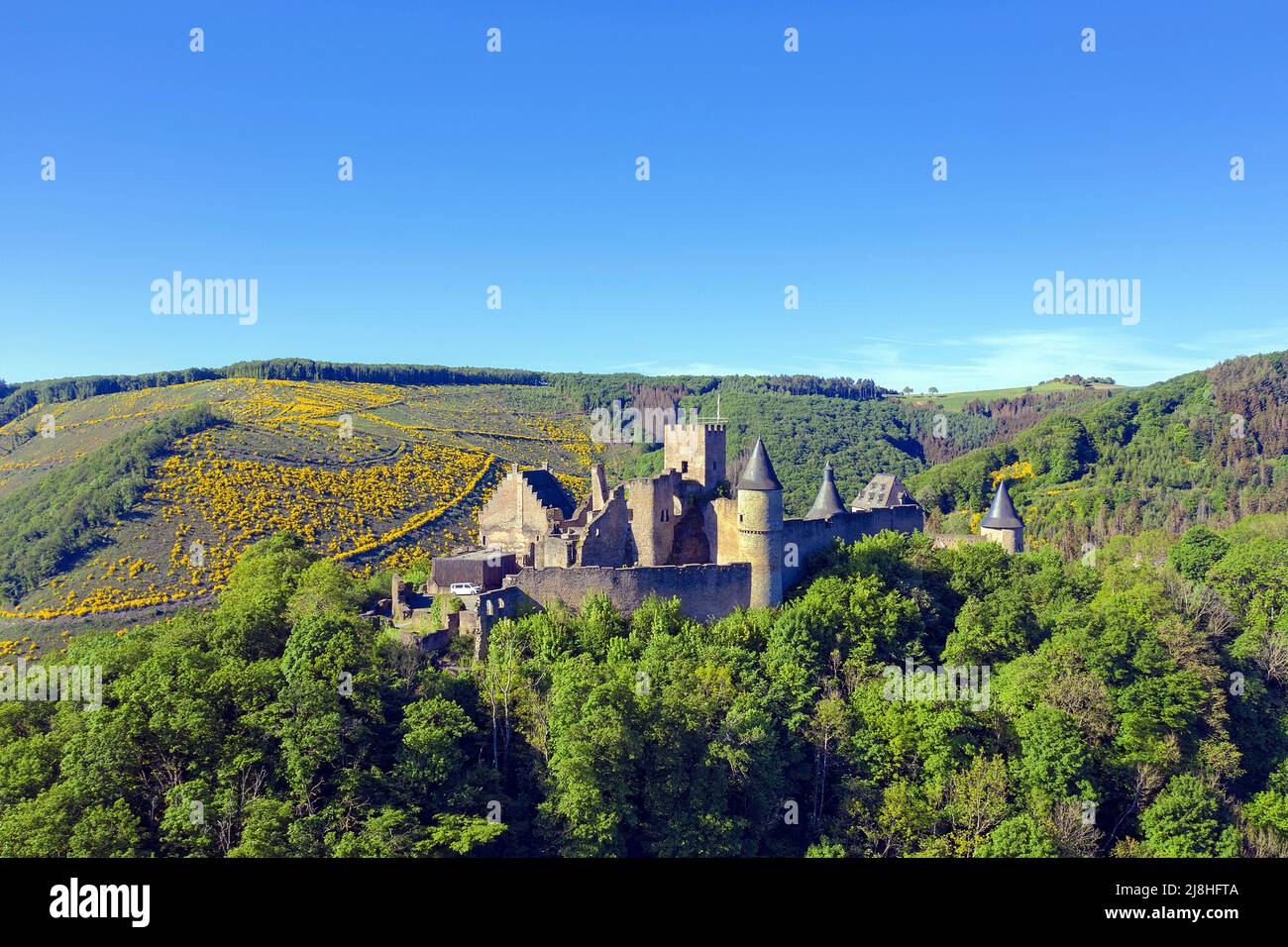 Castle Bourscheid, medieval castle complex at Bourscheid, Diekirch ...