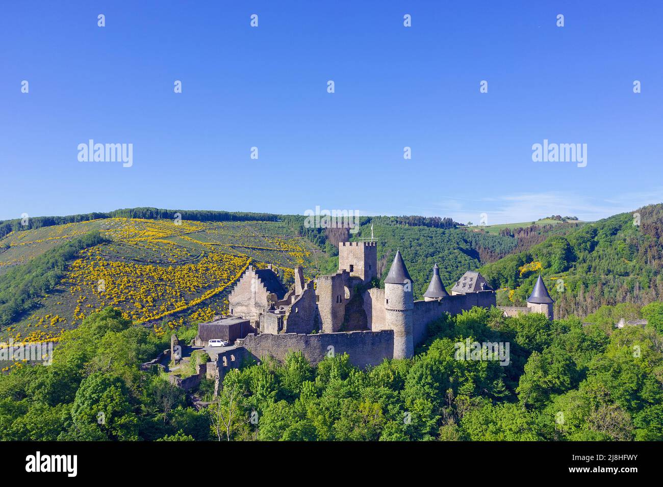 Castle Bourscheid, medieval castle complex at Bourscheid, Diekirch ...