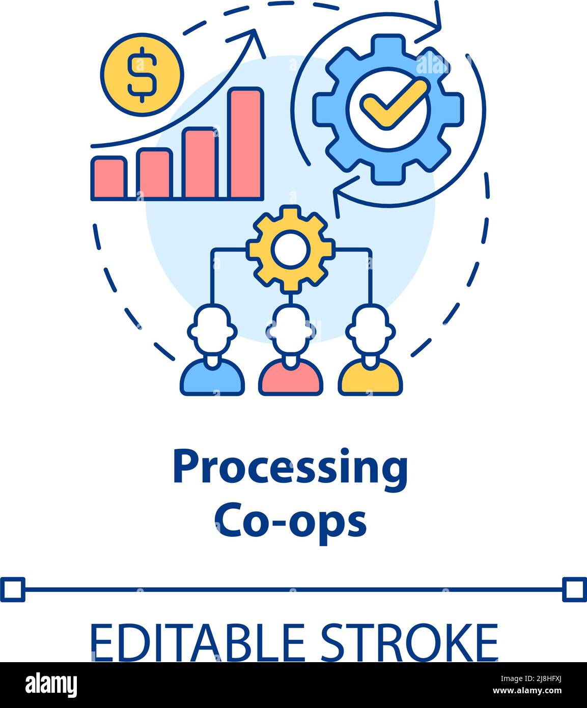 Processing co-ops concept icon Stock Vector Image & Art - Alamy