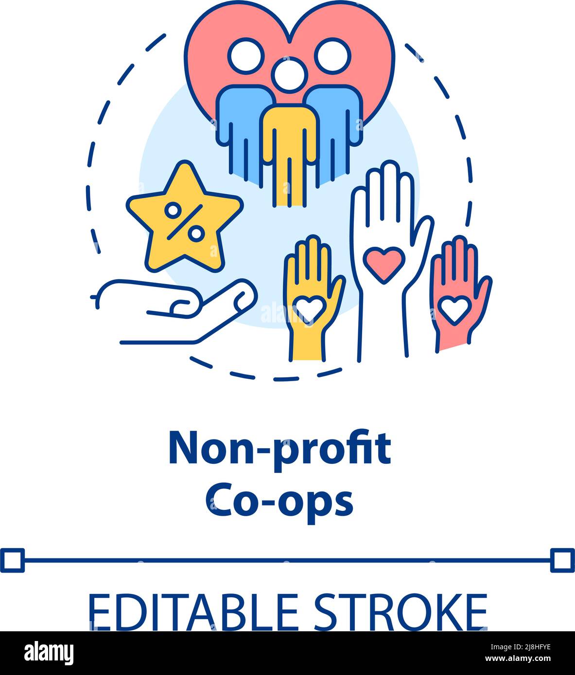 Non-profit co-ops concept icon Stock Vector Image & Art - Alamy
