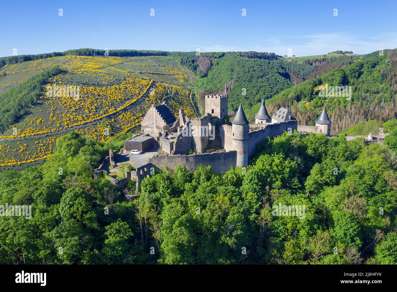 Castle Bourscheid, medieval castle complex at Bourscheid, Diekirch ...