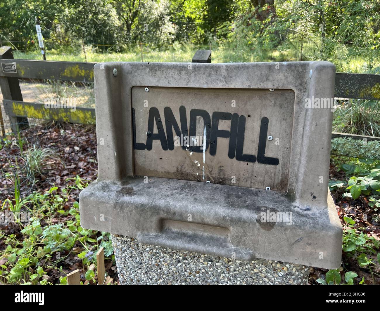 Garbage bin marked Landfill, Lafayette, California, April 15, 2022 ...