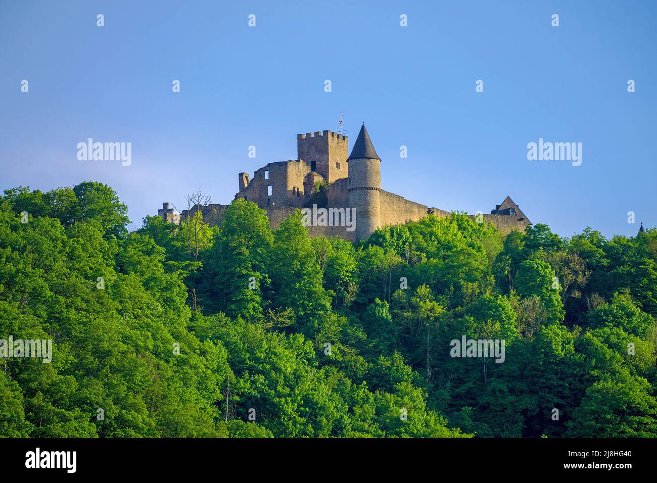 Castle Bourscheid, medieval castle complex at Bourscheid, Diekirch ...