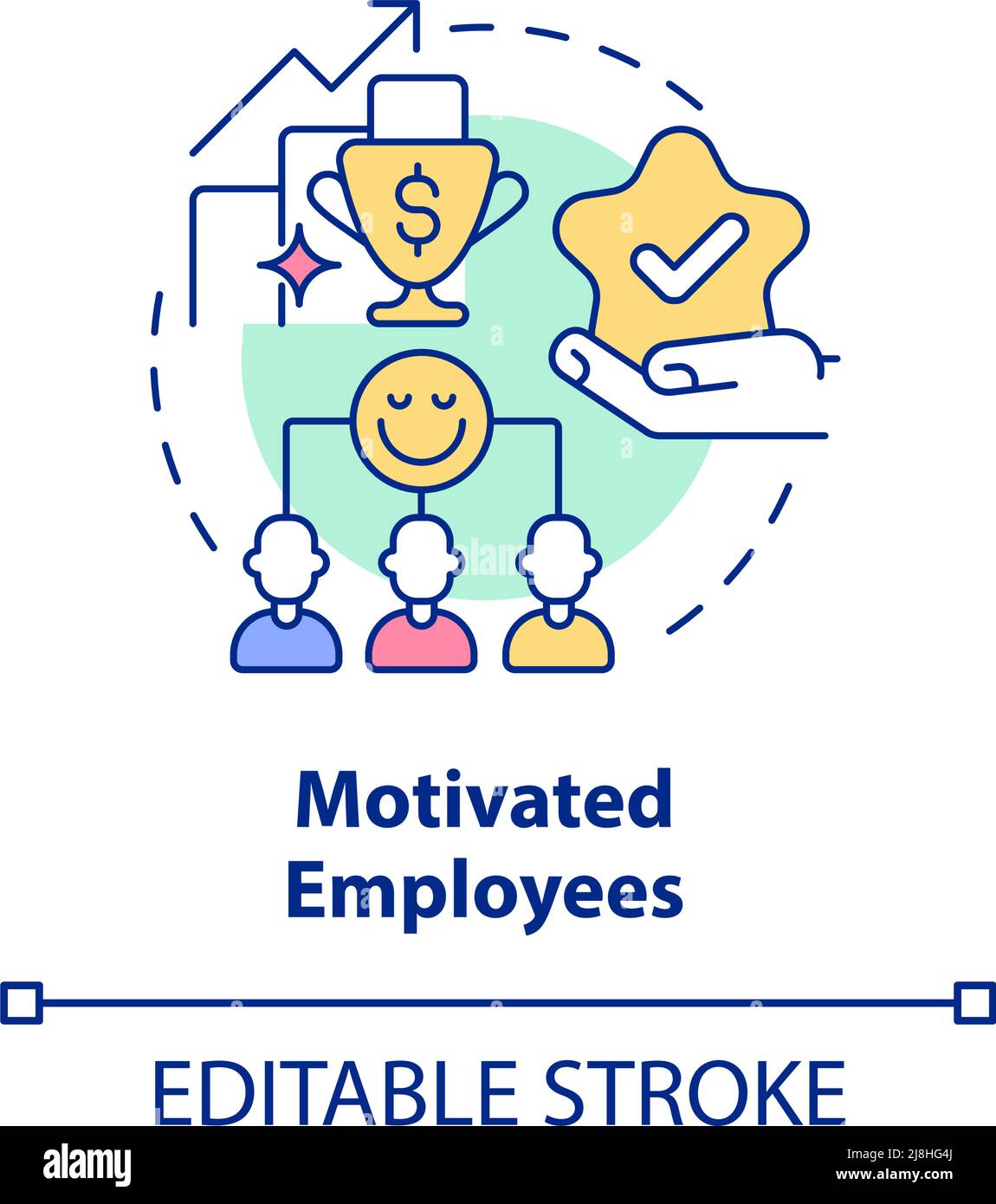 Motivated employees concept icon Stock Vector Image & Art - Alamy