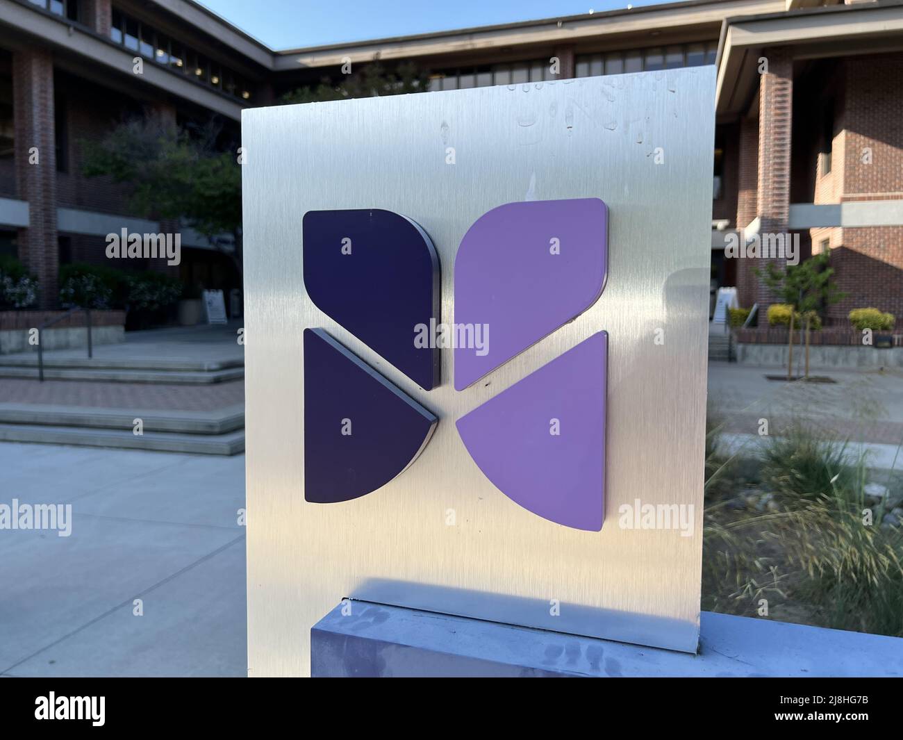 Close-up of logo for John Muir Health healthcare system, Walnut Creek ...