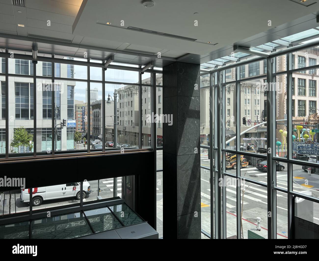 Interior glass lobby at the California Pacific Medical Center (CPMC ...