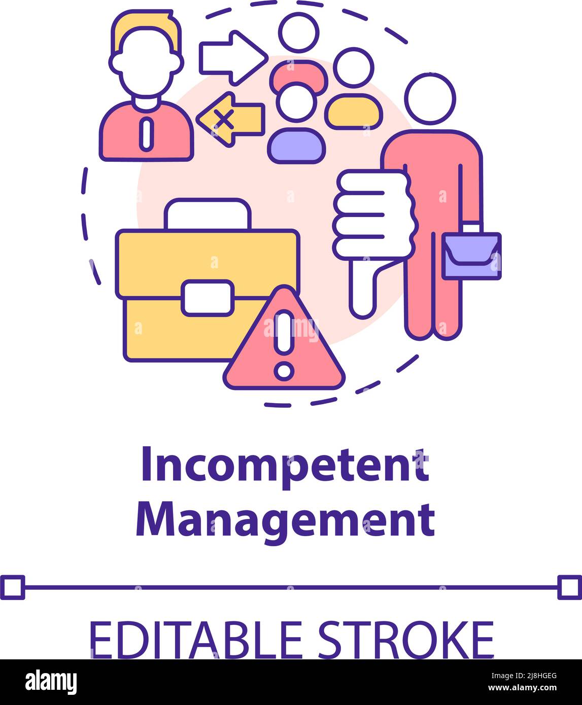 Incompetent management concept icon Stock Vector Image & Art - Alamy