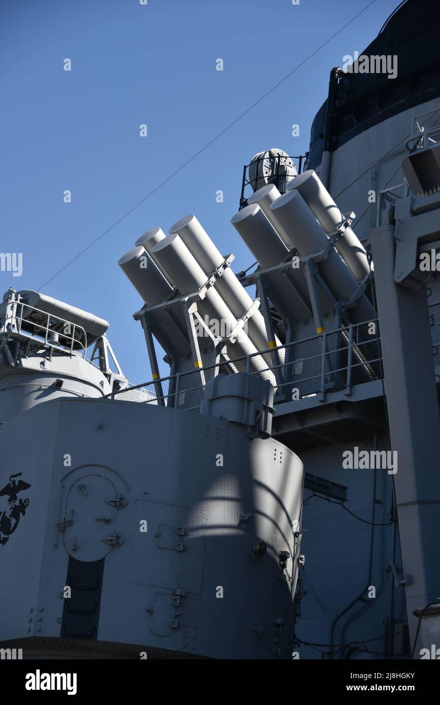 San Pedro, CA. USA. 2/28/2022. U.S.S. Iowa BB-61. U.S. Iowa BB-61 ...