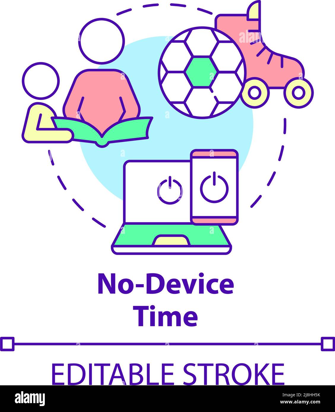 Family no communication screen Stock Vector Images - Alamy