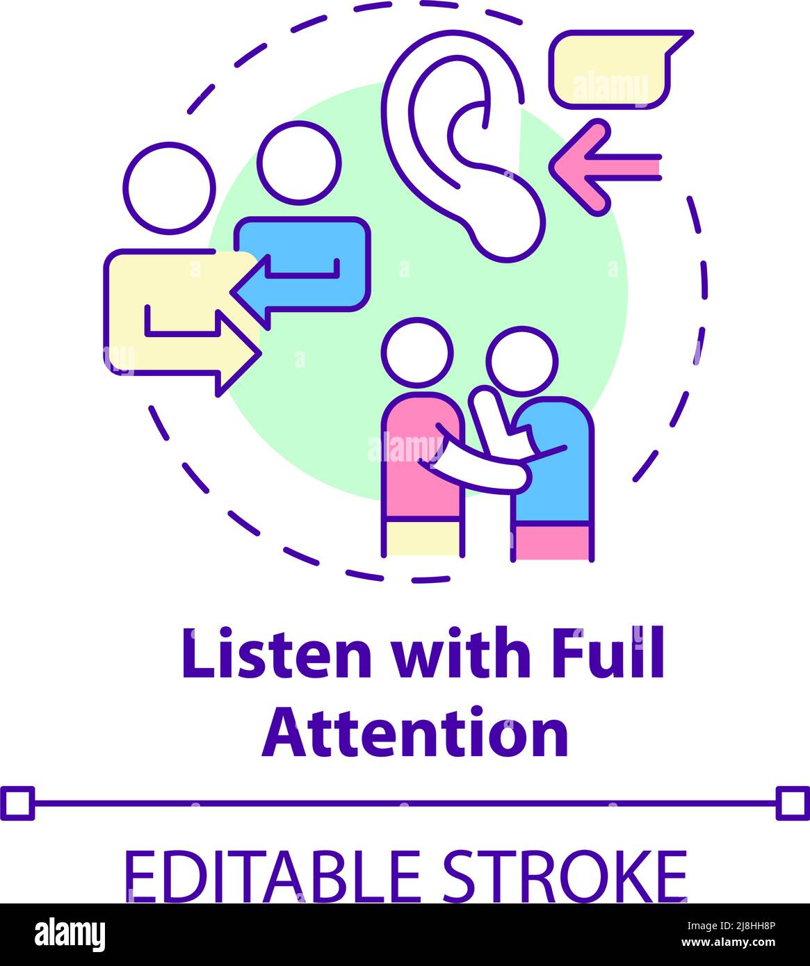 Listen with full attention concept icon Stock Vector Image & Art - Alamy