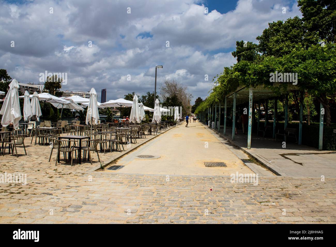 Seville, Spain - May 16, 2022 Cityscape and architecture of Seville, an ...