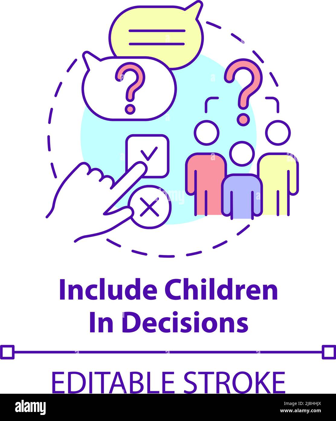 Include children in decisions concept icon Stock Vector Image & Art - Alamy
