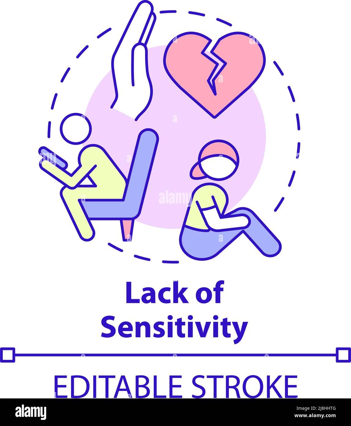 Lack of sensitivity concept icon Stock Vector Image & Art - Alamy