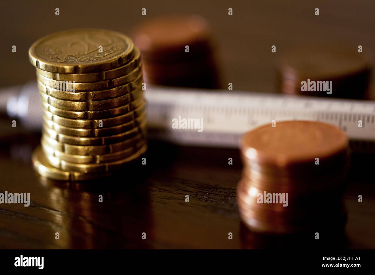money and meter for a concept of measurement of savings and wealth ...