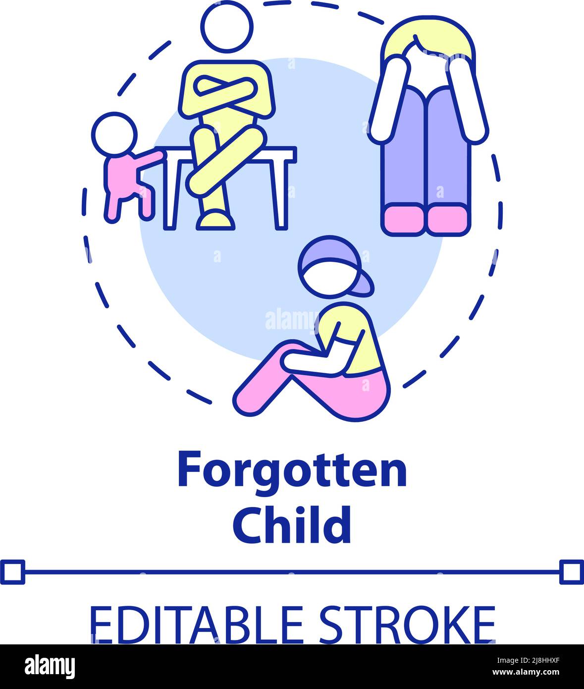 Forgotten child concept icon Stock Vector Image & Art - Alamy