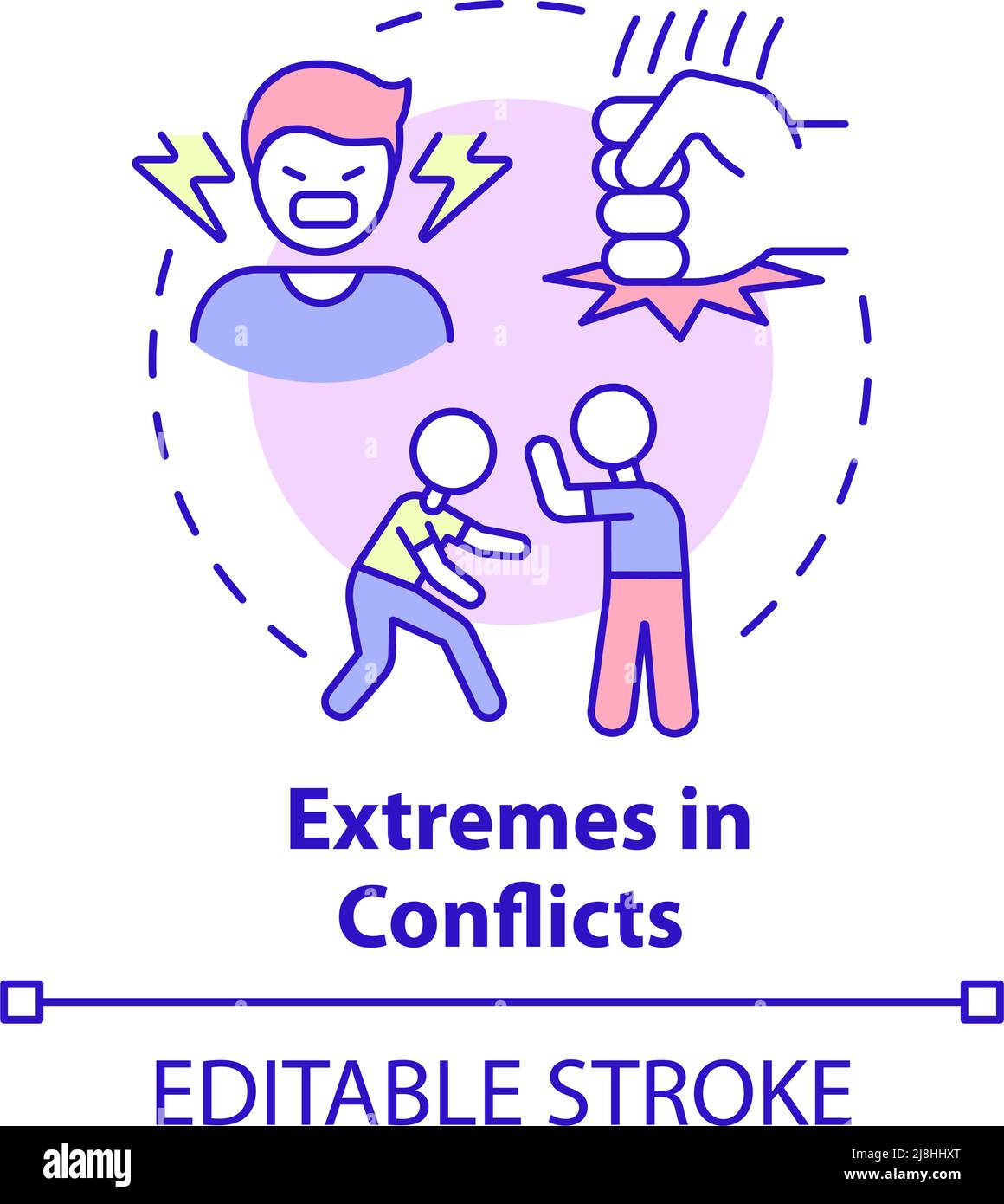 Extremes in conflicts concept icon Stock Vector Image & Art - Alamy