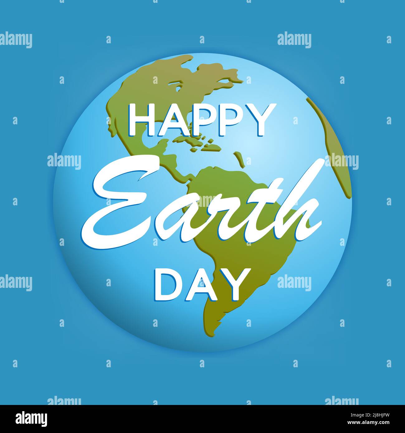 Happy earth day and world map in concept environment, ecology of vector ...