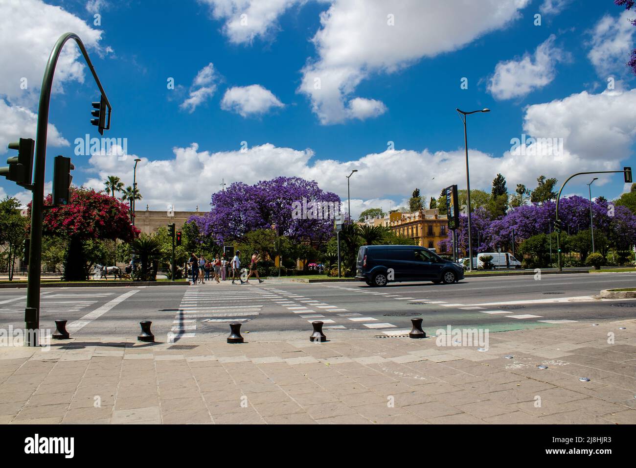 Seville, Spain - May 16, 2022 Cityscape and architecture of Seville, an ...