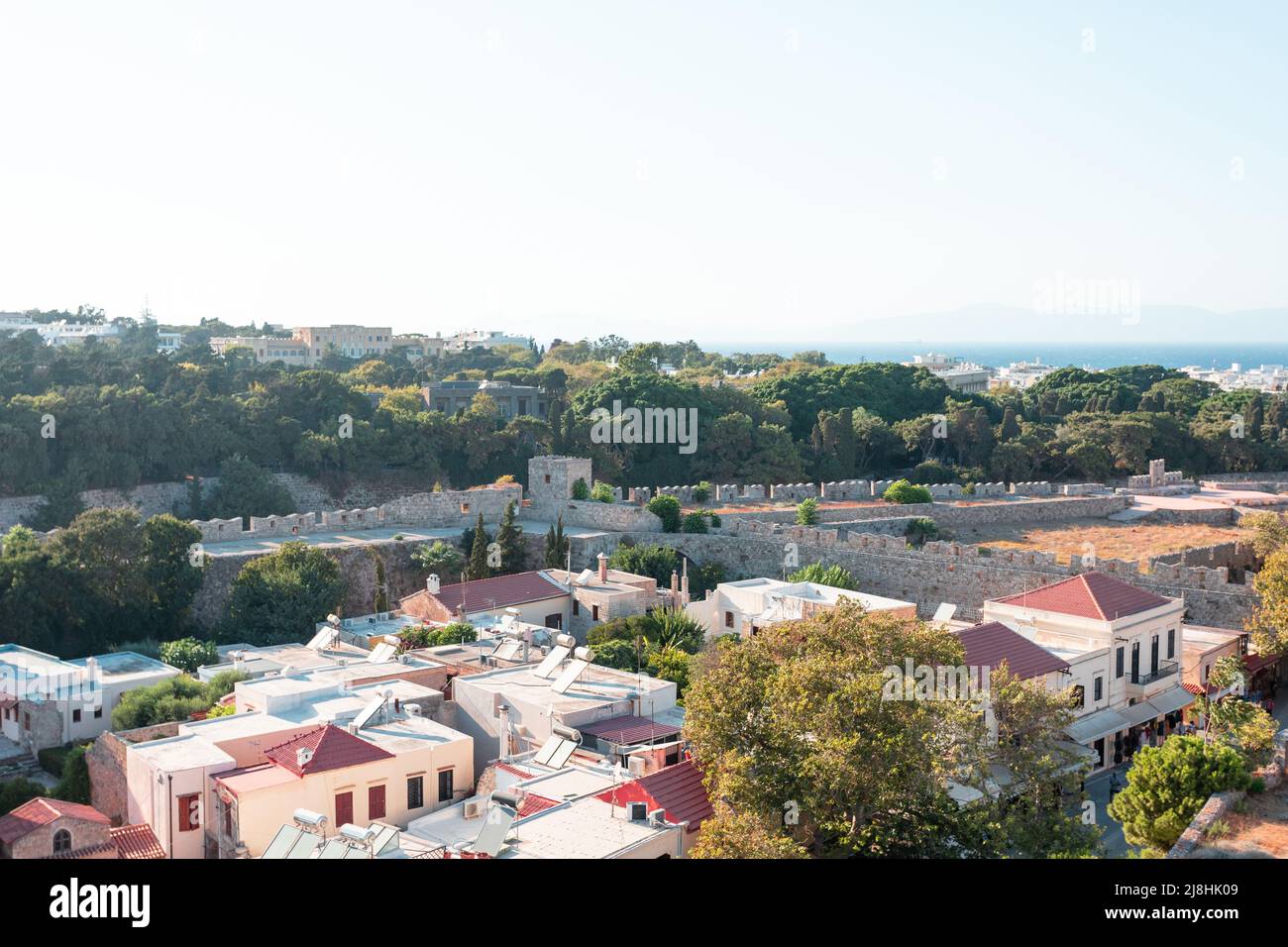 Panorama of the old city of Rhodes island, Greece Stock Photo - Alamy
