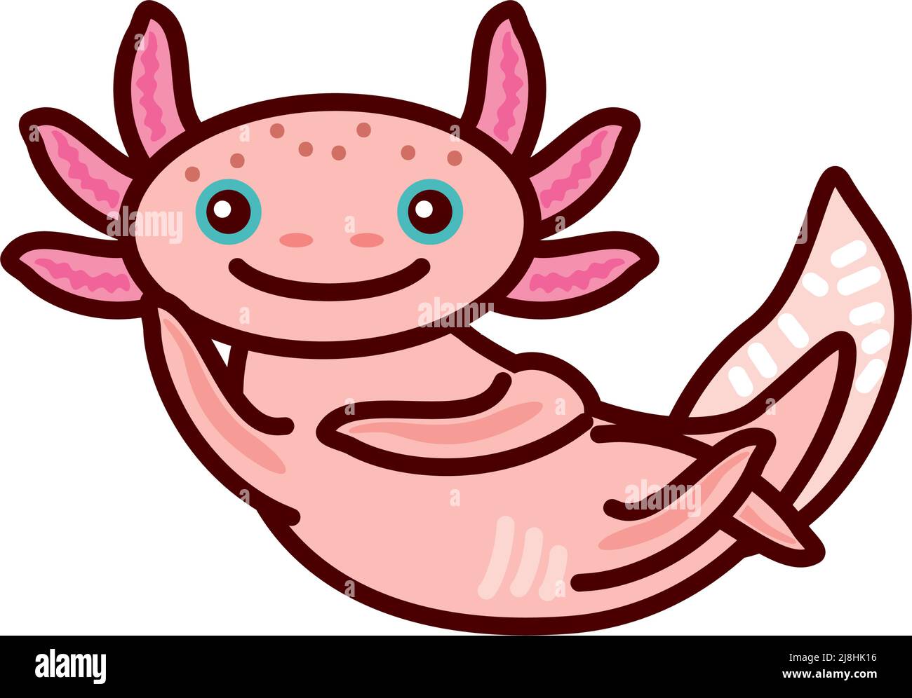 Axolotl kawaii Stock Vector Images - Alamy