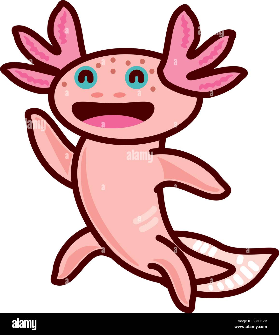 happy cute axolotl Stock Vector Image & Art - Alamy