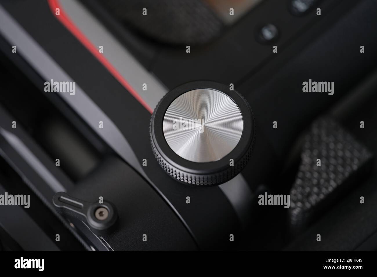 Black plastic vibration massager with control button closeup Stock ...