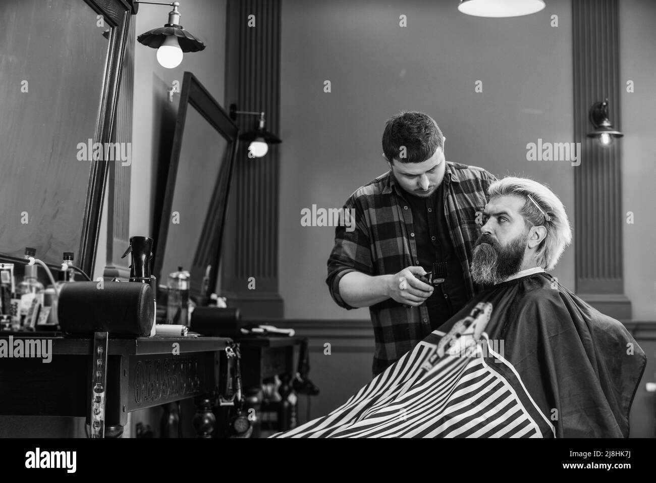 Make it possible with us. dye hair and give new shape. male hairdresser ...