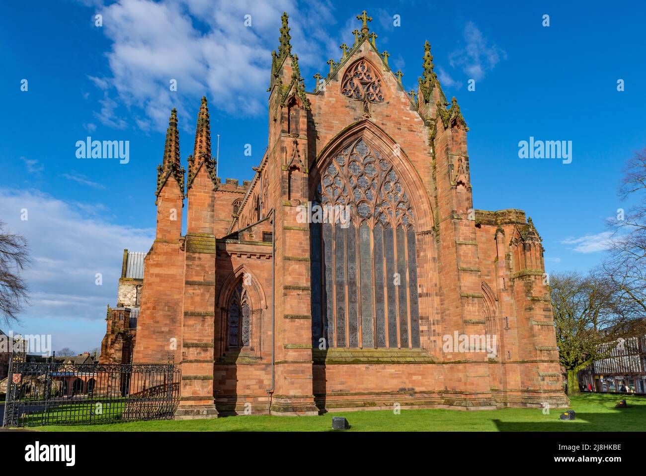 Carlisle Cathedral in the spring sunshine. The second smallest of ...
